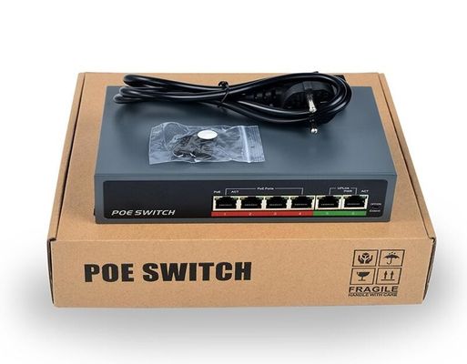 4 port 100M POE switch 250M IEEE802 3af at 48V power 65W for CCTV Solution